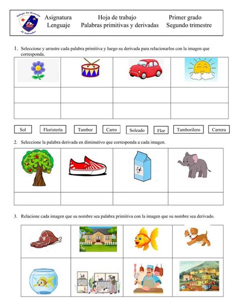 Ejercicio Online De Palabras Primitivas Y Derivadas Cuadernos
