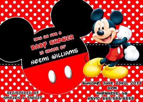 Mickey Mouse Baby Shower Invitations Beeshower
