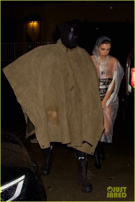 Photo Kanye West Wife Bianca Censori Ponchos In Rain Photo