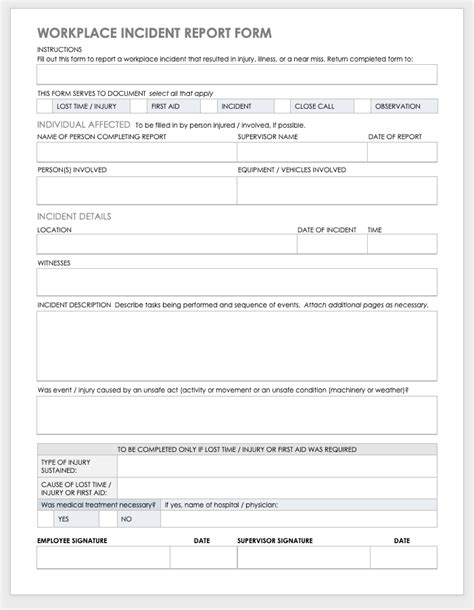 Free Accident Report Form Template Uk Printable Templates