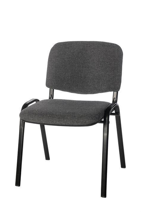 KRZESŁO KONFERENCYJNE BIUROWE ISO BLACK GRUBY PROFIL SZARE TAPICEROWANE