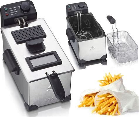 MOCNA NIEMIECKA FRYTKOWNICA FRYTOWNICA OLEJOWA POJEMNA 3L 2200W INOX