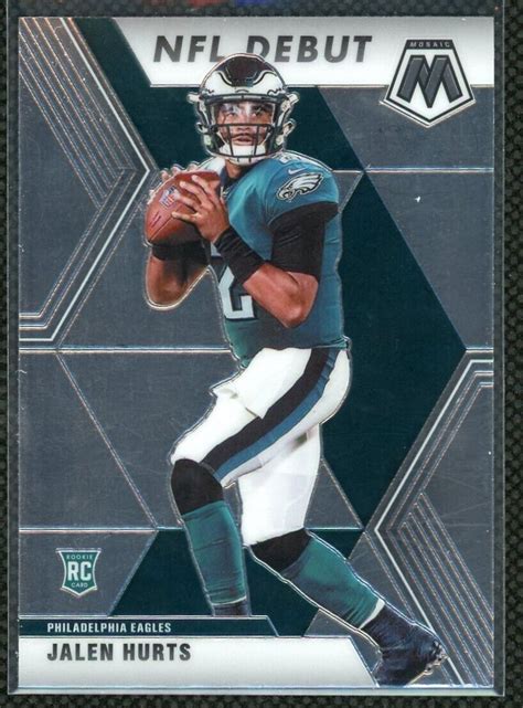 2020 Panini Mosaic Jalen Hurts NFL Debut Rookie Card Base RC Eagles No