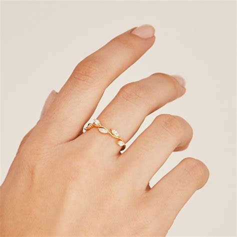 Leaf Rings For Women Leaf Rings Sterling Silver CZ Leaves Etsy