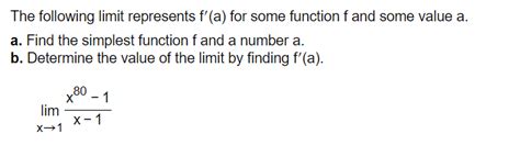 solved the following limit represents f a ﻿for some