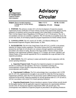 Fillable Online Faa Ac A Recommended Inspection Procedures For