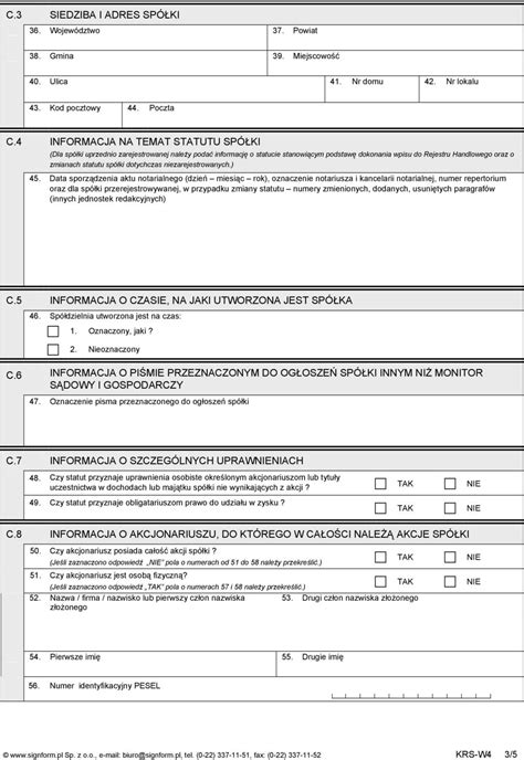 Wniosek o rejestrację podmiotu w rejestrze przedsiębiorców PDF