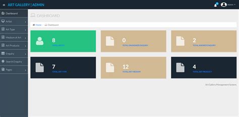 Art Gallery Management System In PHP Online Art Gallery Management