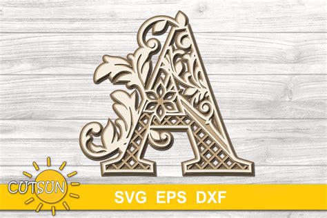 3D Alphabet Layered Mandala SVG Bundle 26 Letters 529537 Cut Files
