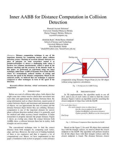 pdf distance computation using axis aligned bounding box aabb parallel distribution of