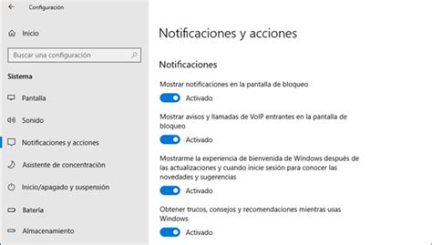 Cambiar La Configuraci N De Notificaciones Y Acciones De Windows