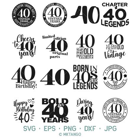 Th Birthday Svg Bundle Png Dxf Eps And Jpeg Included Cricut Cut Files