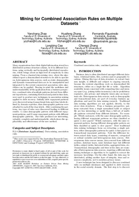 pdf mining for combined association rules on multiple datasets fernando figueiredo