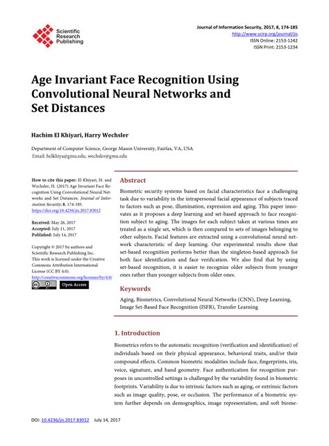 pdf age invariant face recognition using convolutional neural networks and set distances