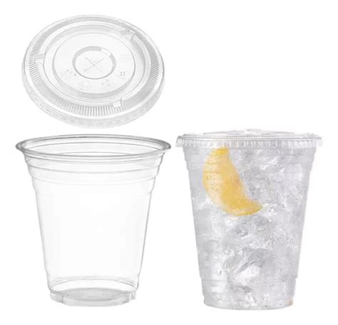 Vasos Pet 14 Oz Para Frappe Con Tapa Plana C 100pz