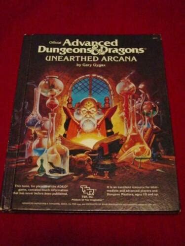 TSR AD D Advanced Dungeons Dragons Unearthed Arcana 1st Ed