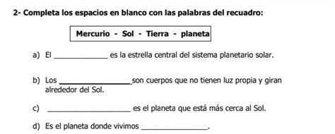 Completa Los Espacios En Blanco Con Las Palabras Del Recuadro