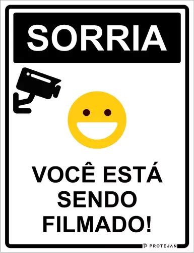 Placa Sorria Você Está Sendo Filmado 26 X 20 Cm