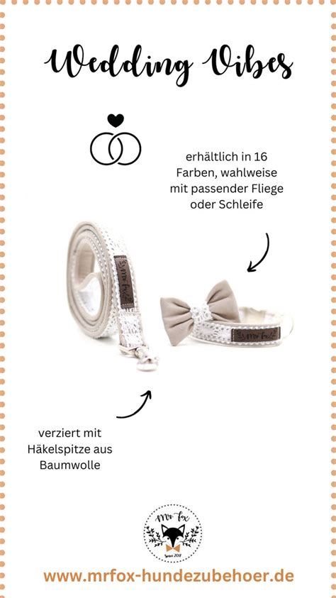 Hochzeitshalsband mit passender Fliege und Leine für Hunde Halsband