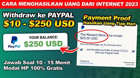 Paypal Gratis Tiap Hari Kerja Freelance Modal Hp Cara Mengahsilkan