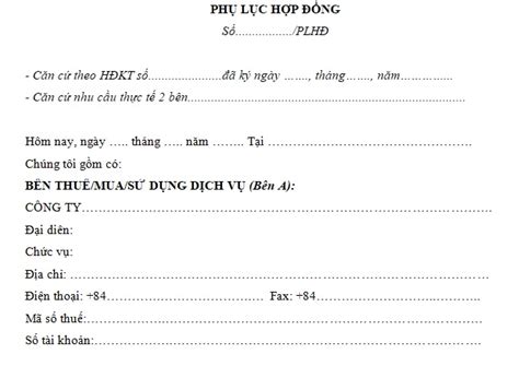 Mẫu phụ lục gia hạn hợp đồng chuẩn pháp lý mới nhất 2024