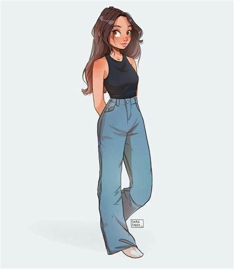 Animated Cute Girl Drawing Cartoon Girl Drawing Digital Art Girl