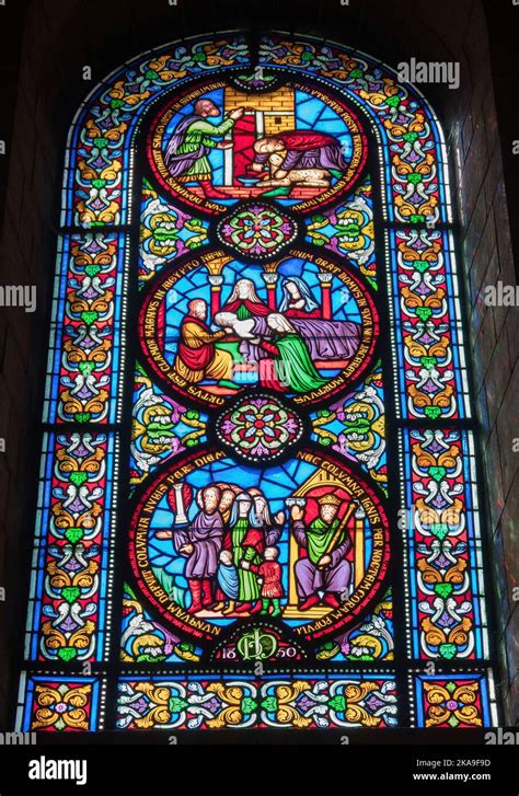 Stained Glass Windows In Ely Cathedral Cambridgeshire Stock Photo Alamy