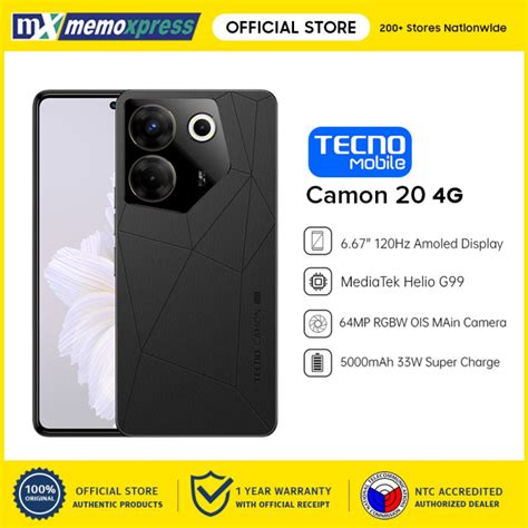 Tecno Camon 20 PRO 4G 256GB ROM 8GB RAM Memoxpress Lazada PH