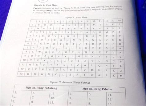 SOLVED Gawain 2 Word Maze Panuto Hanapin Sa Loob Ng Figure A Word