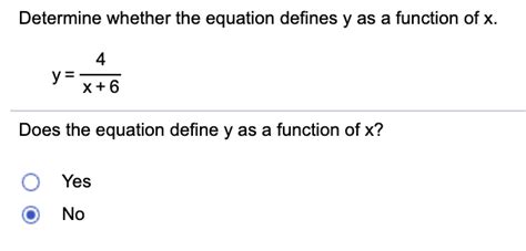 solved determine whether the equation defines y as a
