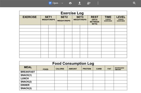 Workout Spreadsheet Google Docs Blog Dandk
