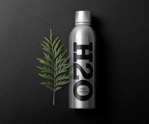 Premium PSD Aluminum Water Bottle Mockup