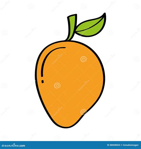 Ícone Do Desenho Do Fruto Fresco Da Manga Ilustração do Vetor