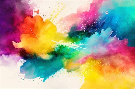 Una Colorida Pintura De Acuarela De Una Colorida Pintura De Acuarela De