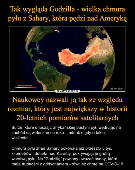 Tak Wygl Da Godzilla Wielka Chmura Py U Z Sahary Kt Ra P Dzi Nad