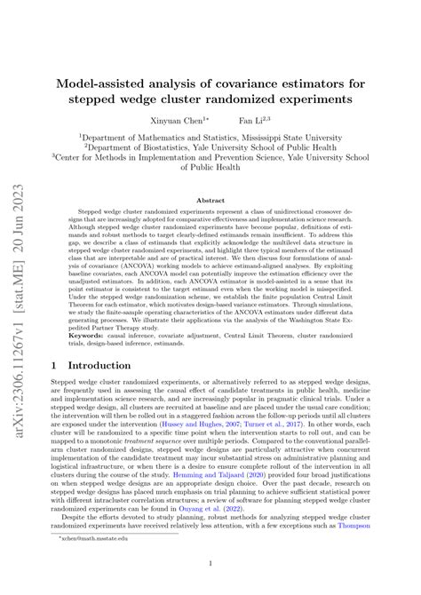pdf model assisted analysis of covariance estimators for stepped wedge cluster randomized