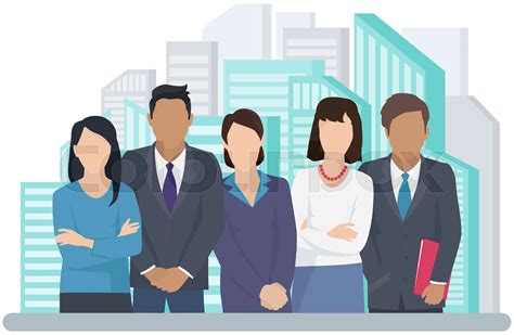 Business Team Ready To Work Teamwork Coworkers Characters
