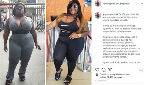 Jojo Todynho mostra antes e depois após perder 22kg e manda recado