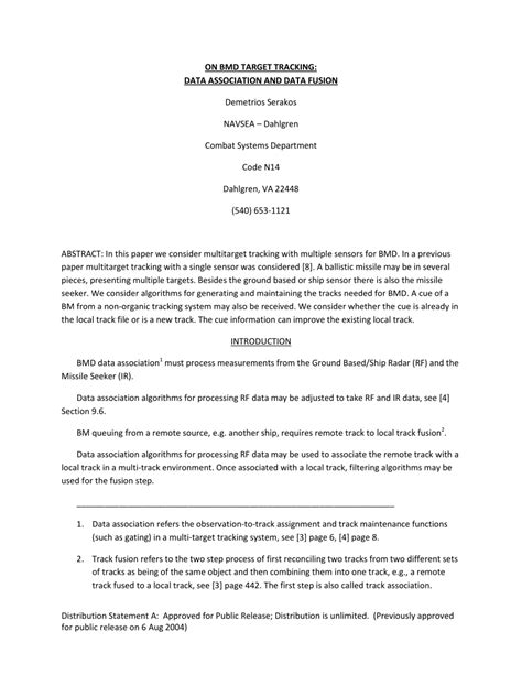 pdf on bmd target tracking data association and data fusion