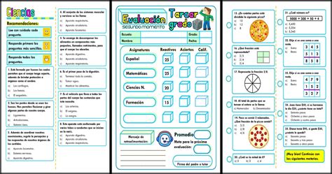 3º GRADO EXAMEN SEGUNDO TRIMESTRE TERCER GRADO Imagenes Educativas