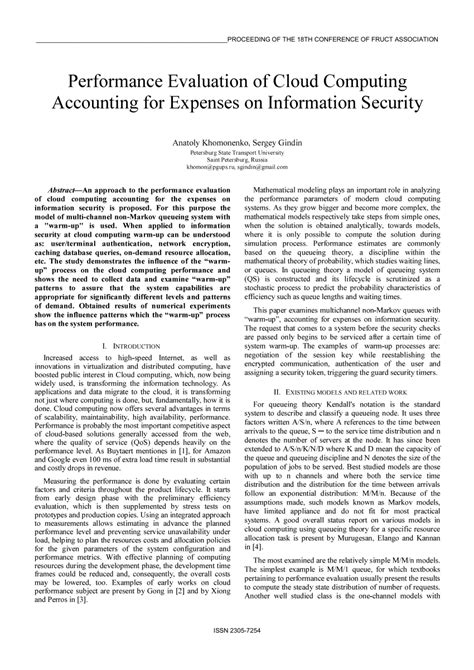 pdf performance evaluation of cloud computing accounting for expenses on information security