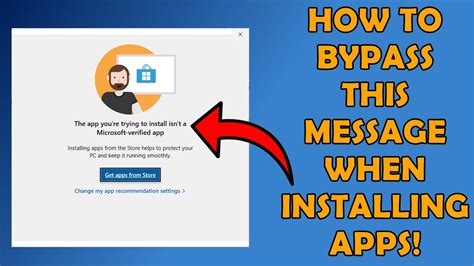how to bypass the app you re trying to install isn t a microsoft verified app in windows youtube