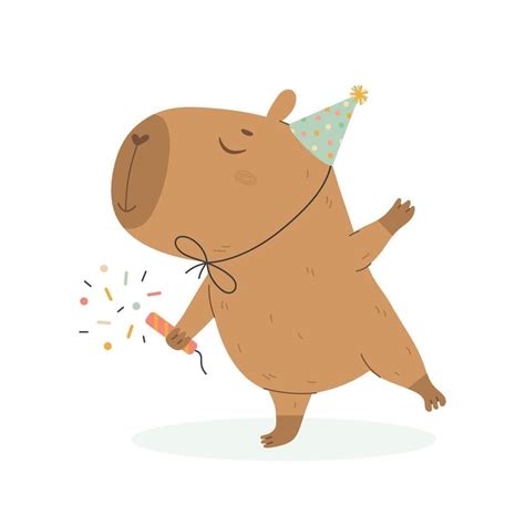 Engraçado Capivara Feliz Aniversário Saudações In 2024 Happy Birthday Drawings Christian