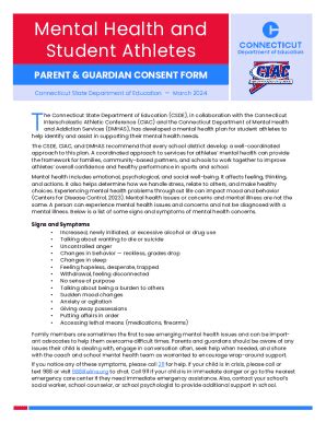 Fillable Online Mental Health Plan For Student AthletesParent And