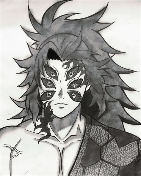 A Black And White Drawing Of A Guy With His Face Painted Like An Anime