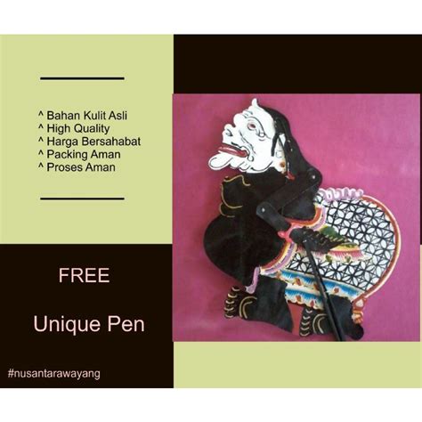 Jual Wayang Kulit Semar Hitam Emas Standar Dalang Indonesia Shopee