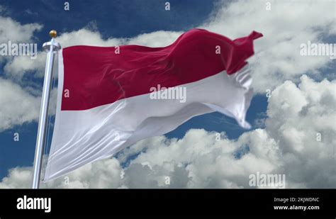 4k Looping Flag Of Indonesia Waving In Wind Timelapse Rolling Clouds