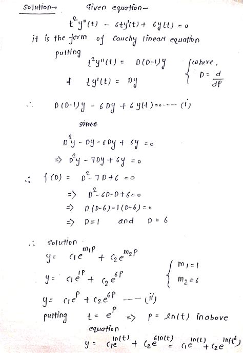 [solved] solve the given initial value problem for the cauchy euler course hero