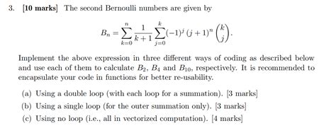 solved r language code the second bernoulli numbers are