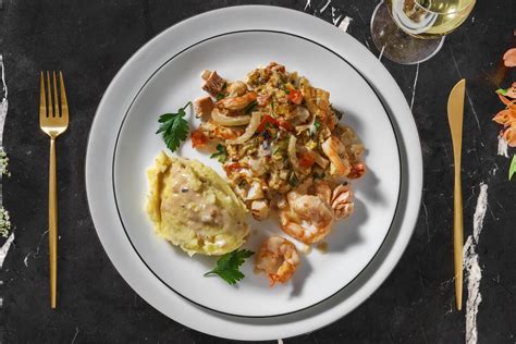 Visgratin Van Kabeljauw Koolvis Zalm En Garnalen Recept HelloFresh